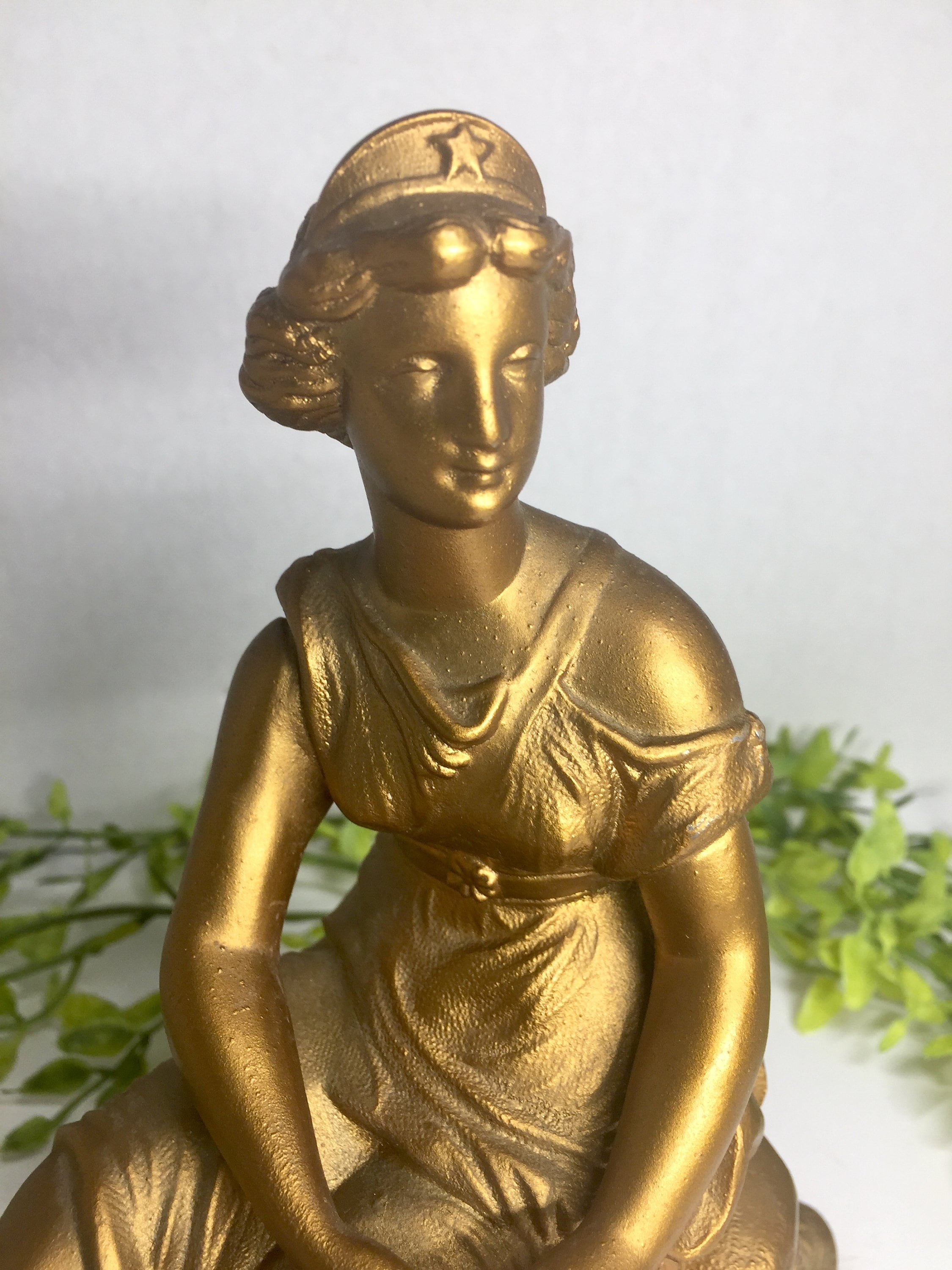 Antique Ansonia Figural Statue Mantle Shelf Clock Topper Gold | Etsy