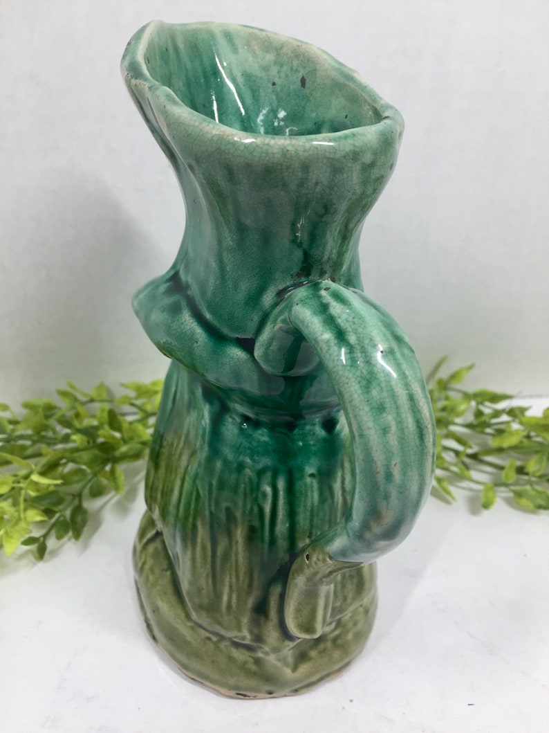 Antique Majolica Green Toby Jug Standing Woman - Etsy