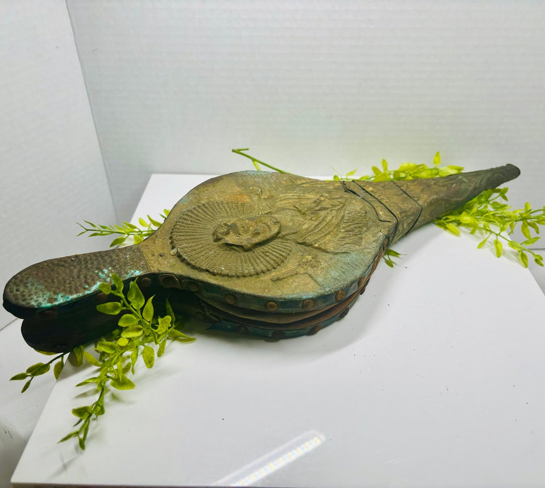 Antique Brass Wooden Leather Fireplace Bellows Hand Crafted 1900s - Etsy