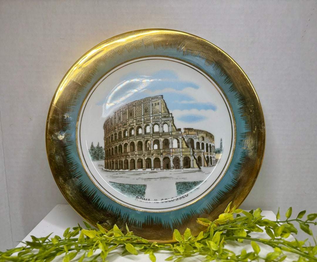 Vintage Porcelain Plate Roman Colosseum 1950 Collectable Plate - Etsy