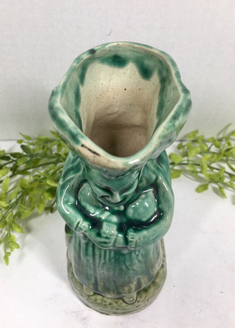 Antique Majolica Green Toby Jug Standing Woman - Etsy
