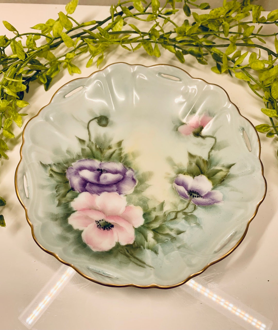 Vintage 1920’s Thompson Porcelain Plate Hand Painted Plate - Etsy