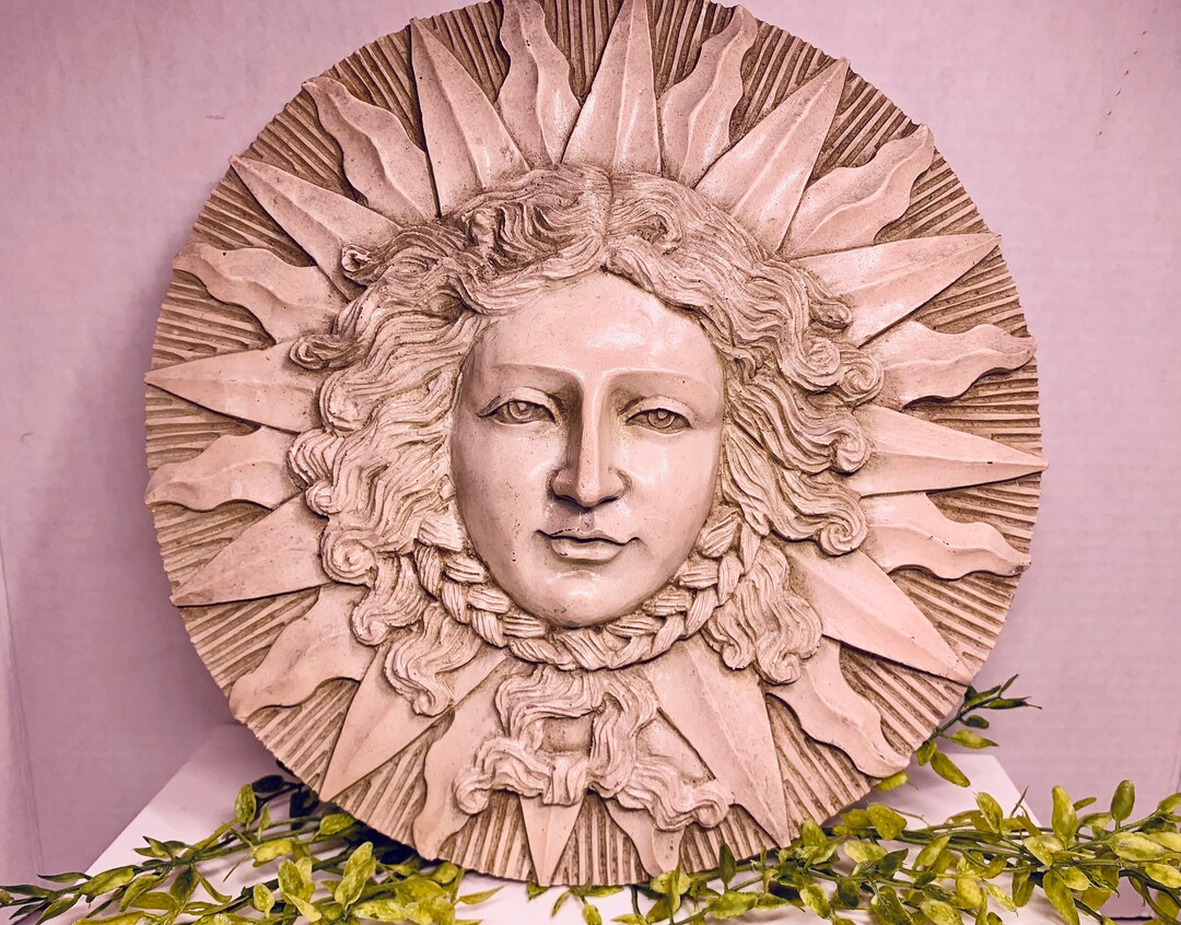 Vintage Wallhanging Sunburst With Woman’s Face Fairy Garden Art - Etsy