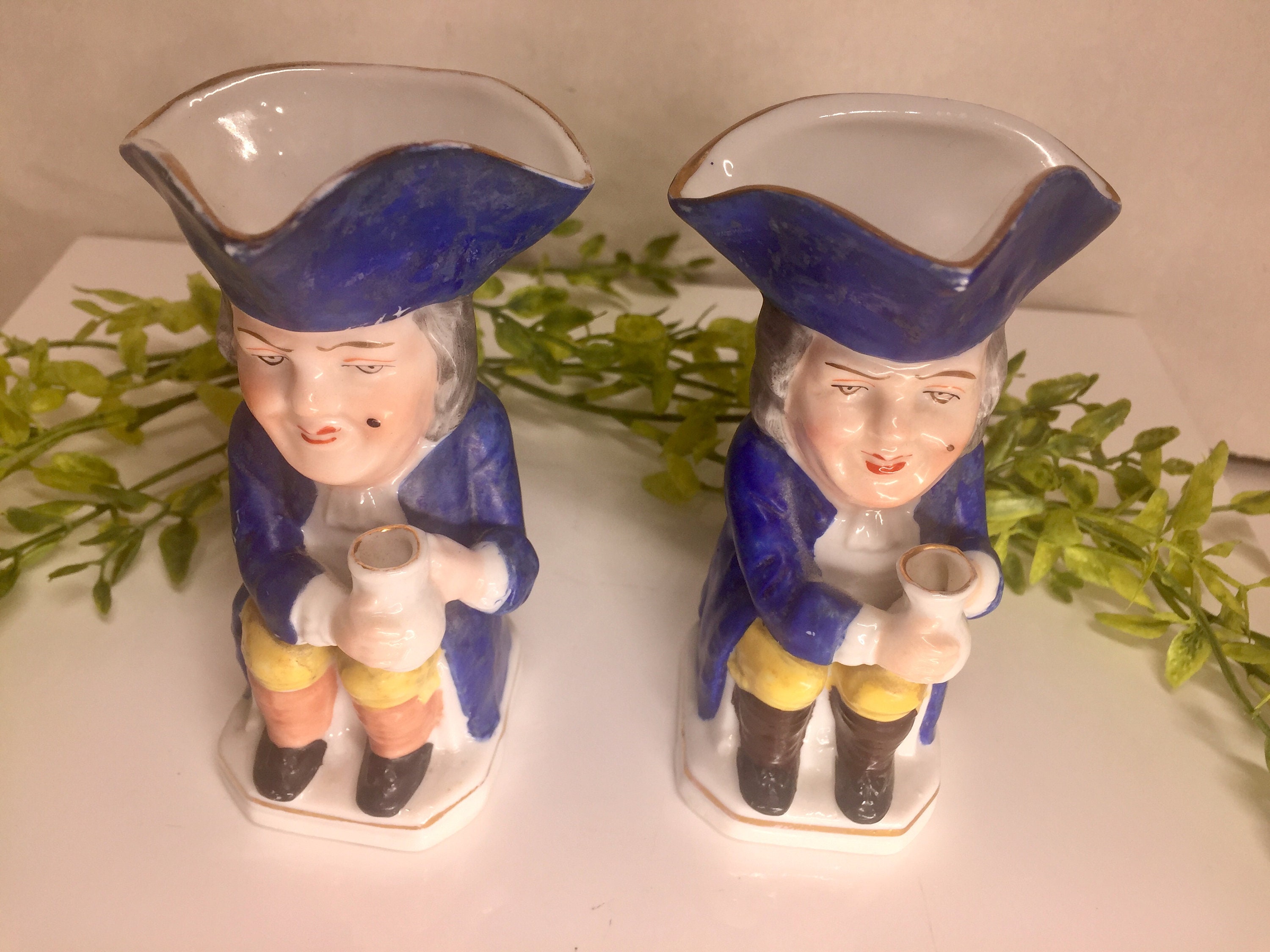 Old Antique German Pair of Matching Toby Jugs Mugs Hand Decorated 1850 ...