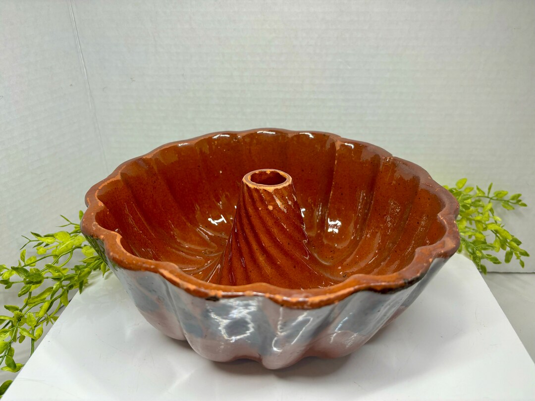 Antique Redware Swirl Bundt Pan American 1890 Baking Mold Pottery - Etsy