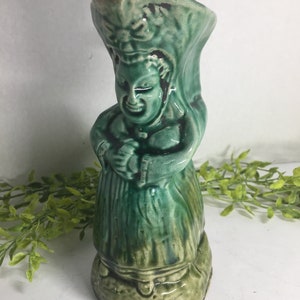 Antique Majolica Green Toby Jug Standing Woman - Etsy