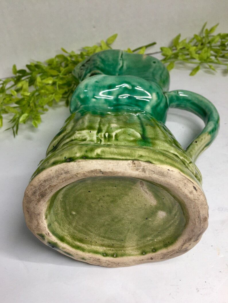 Antique Majolica Green Toby Jug Standing Woman - Etsy