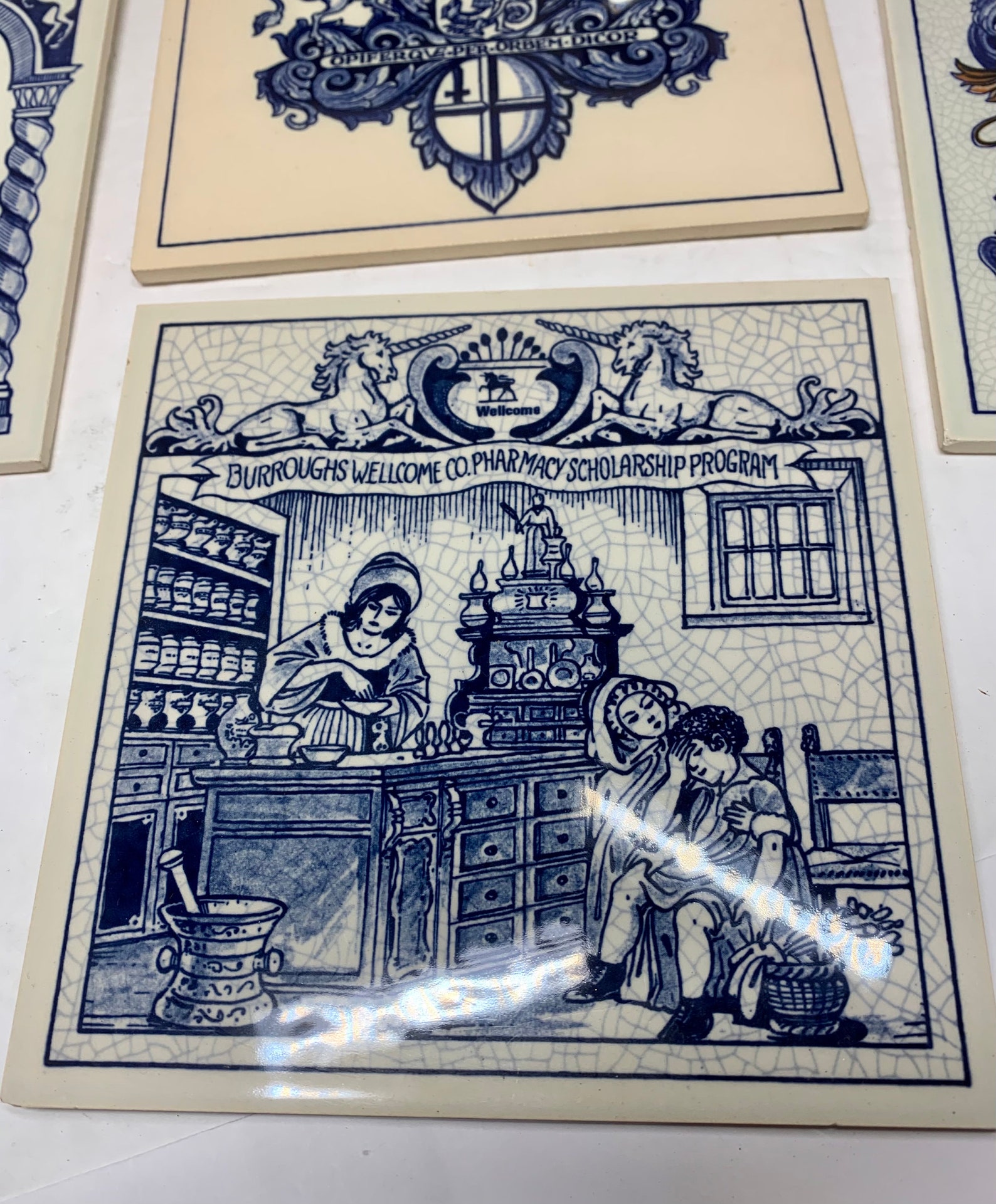 Vintage Lot of Six Delf Tiles Hand Decorated in Holland | Etsy