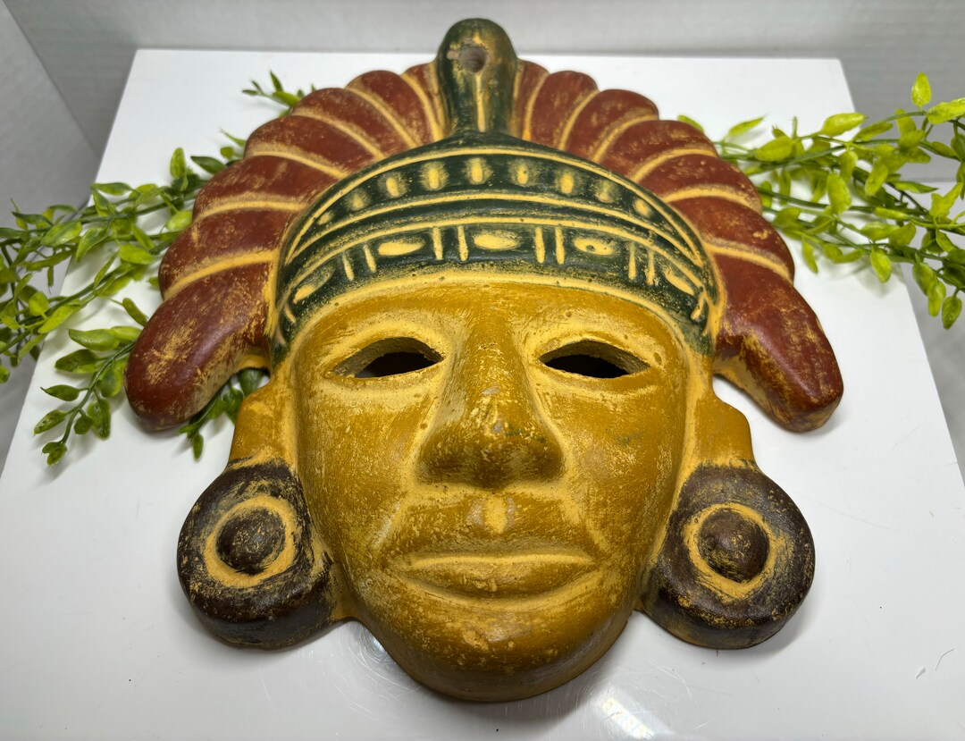 Mayan Warrior Wall Mask Ceramic Terracotta Clay Tribal Art - Etsy