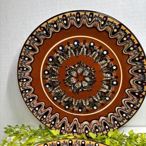 1950s Hand Painted Bulgarian Redware Folk Art Plates Set of 2 Rare ...
