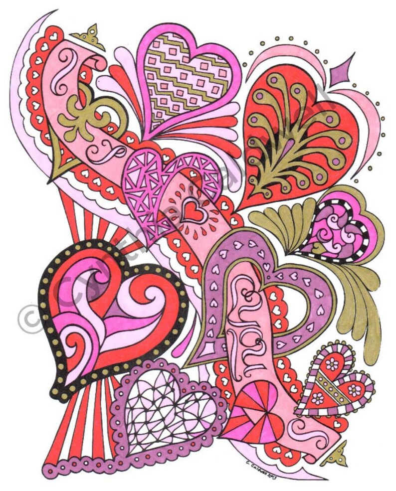I "heart" You Coloring Page Instant Download - Etsy
