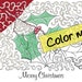 Customizable Christmas Holly Holiday Greeting Card to Color Instant ...