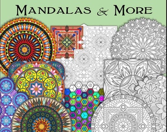 Mandalas & More Coloring Pages Sampler Pack #4 Instant Download (yet ...