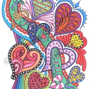 I "heart" You Coloring Page Instant Download - Etsy
