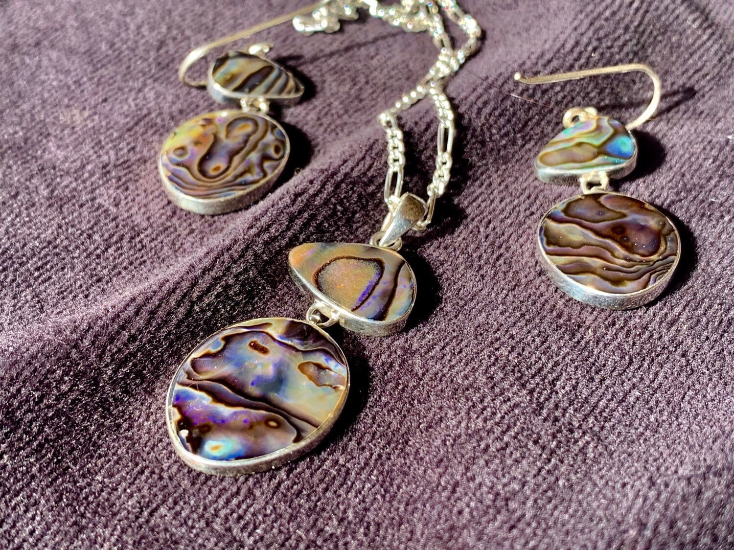 Abalone jewelry set albalone earrings abalone necklace | Etsy