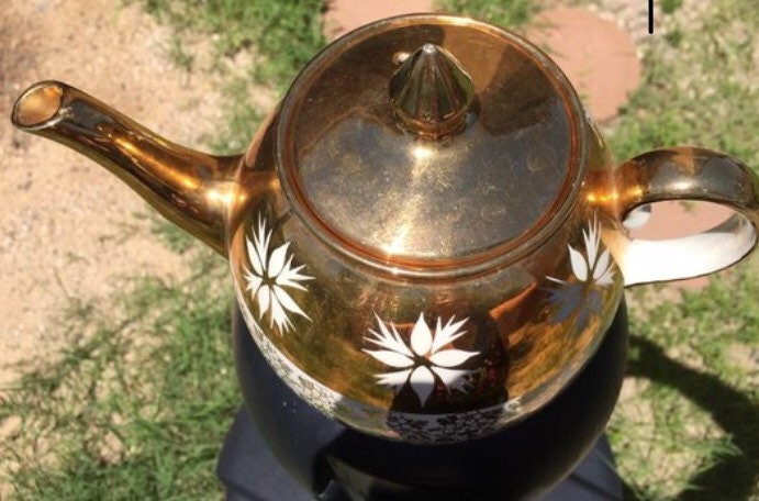 Vintage gold teapot Gibsons Staffordshire England teapot | Etsy