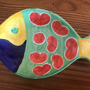 Ceramic Fish Plate Set, Mexican Fish Plate, Set of 4 Plates, Beach ...