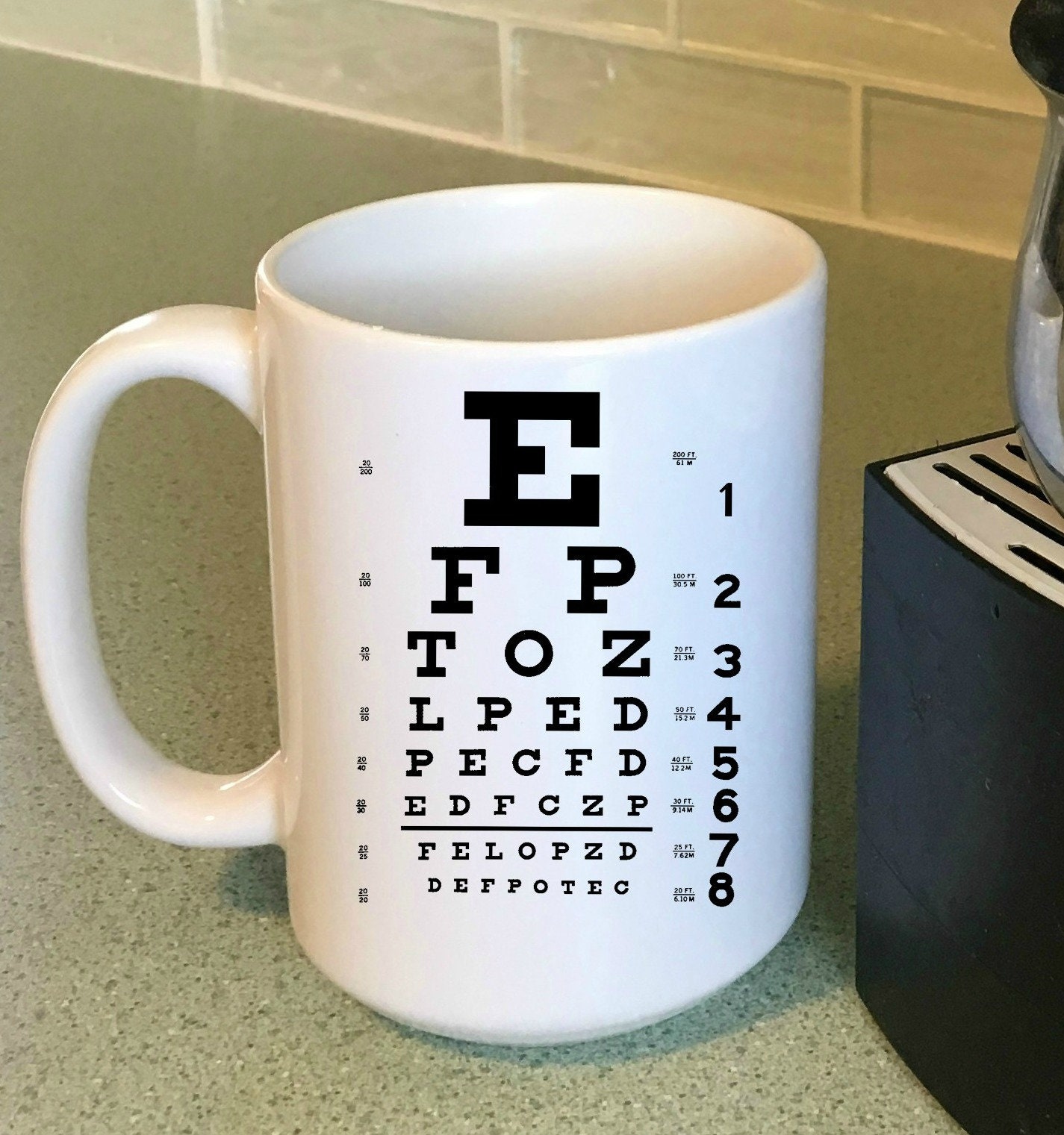Optometrist Gift Eye Chart Coffee Mug Mugs for Optometrist | Etsy