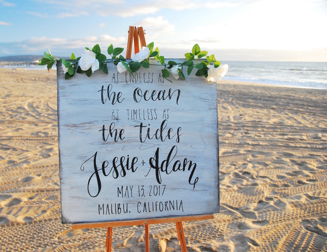 Wedding Welcome Sign Ocean Grey Beach Wedding Sign FREE | Etsy