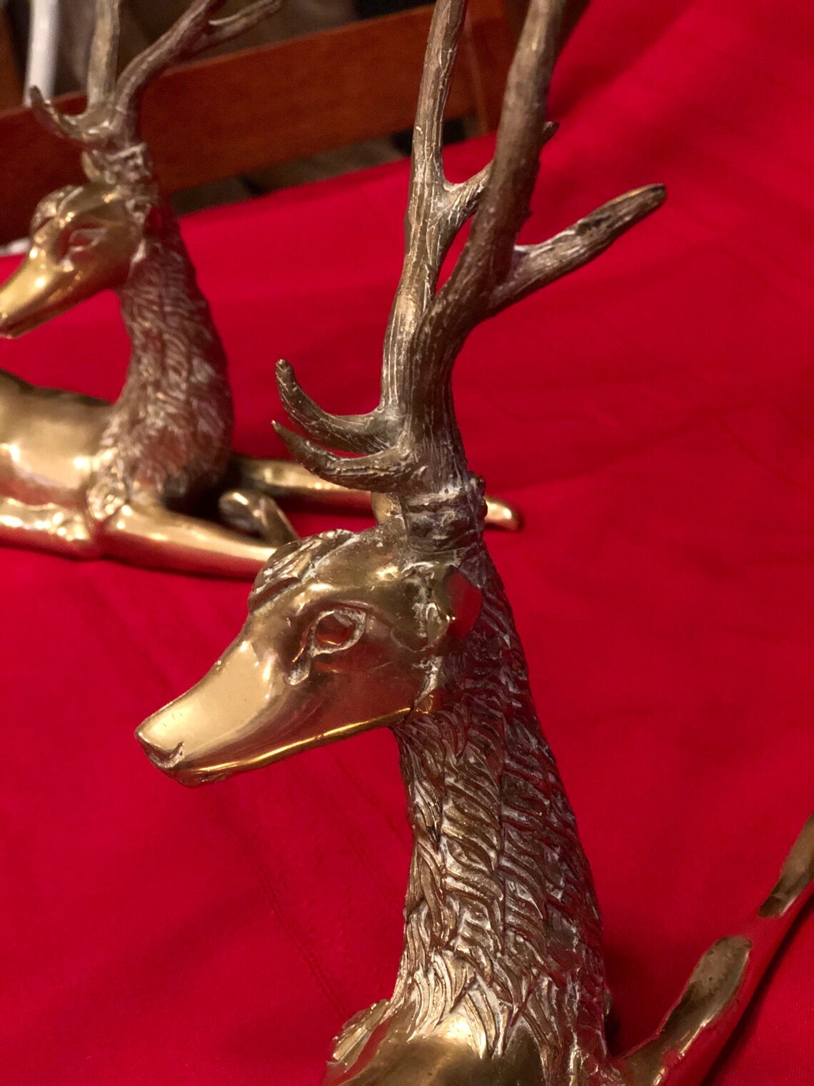 Brass Reindeer Statues Set of Two | Etsy