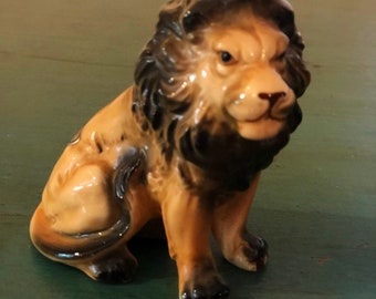 Ceramic Lion Figurine | Etsy