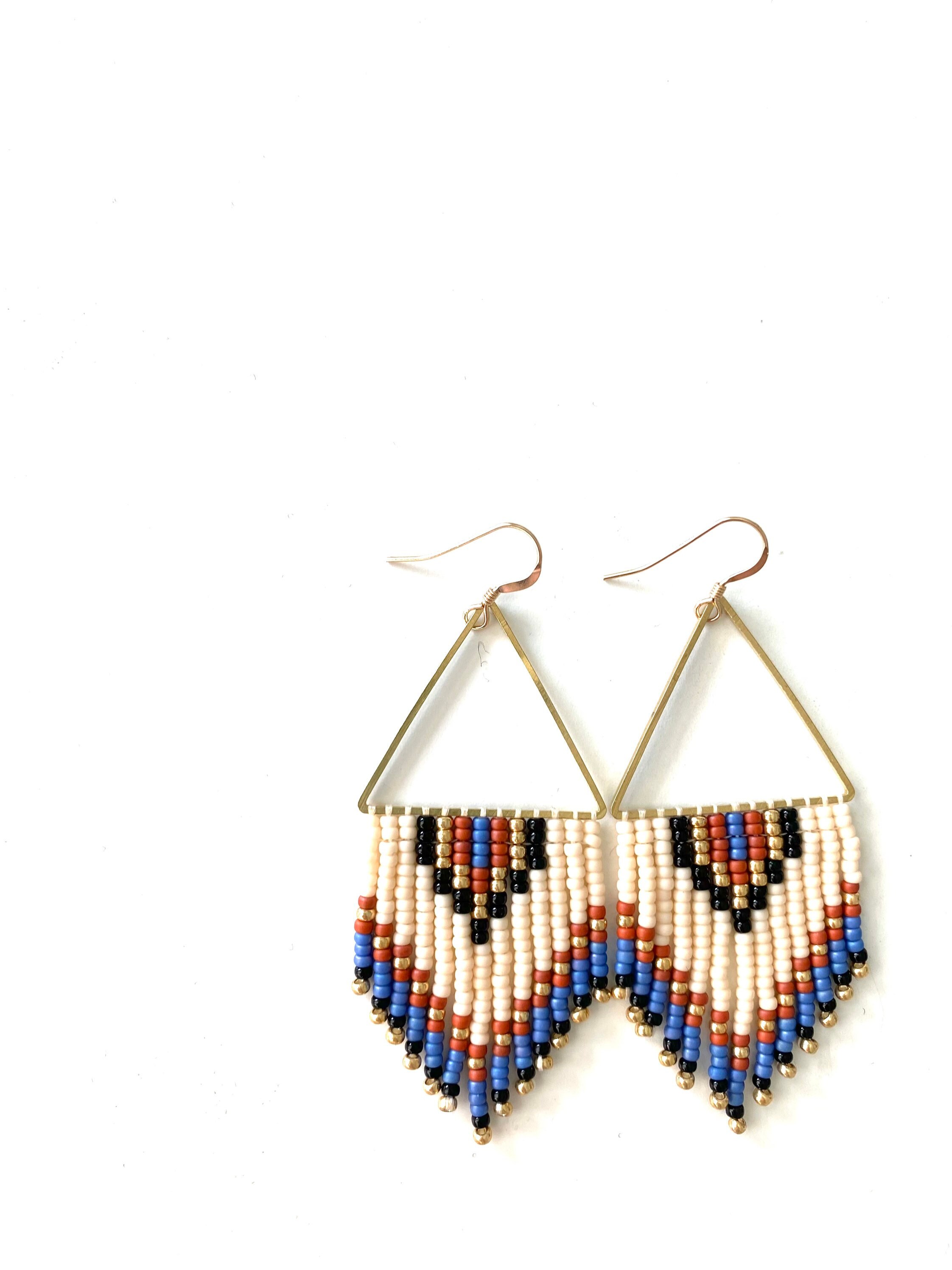 Large Indigenous Fringe Seed Bead Woven Jewelry Native - Etsy