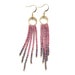 Iridescent Rose Earrings Beaded Fringe Earrings Modern Dangle Earrings ...