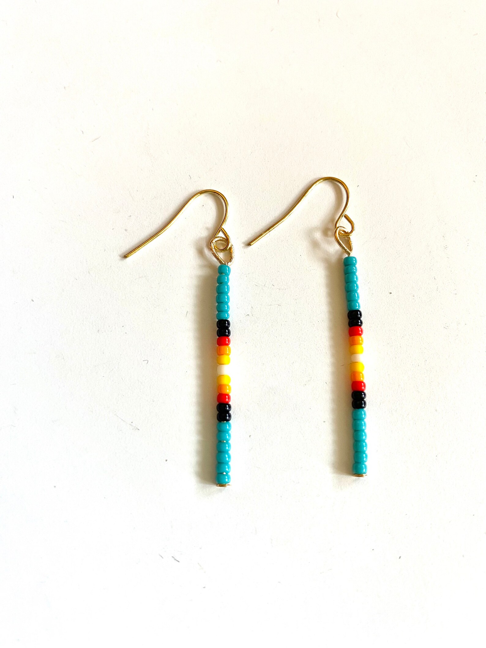 Minimalist Indigenous Style Drop Earrings Simple Beaded - Etsy