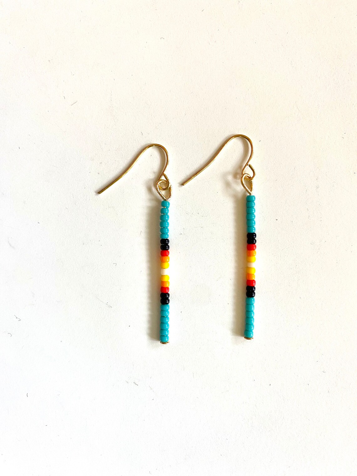 Minimalist Indigenous Style Drop Earrings Simple Beaded - Etsy