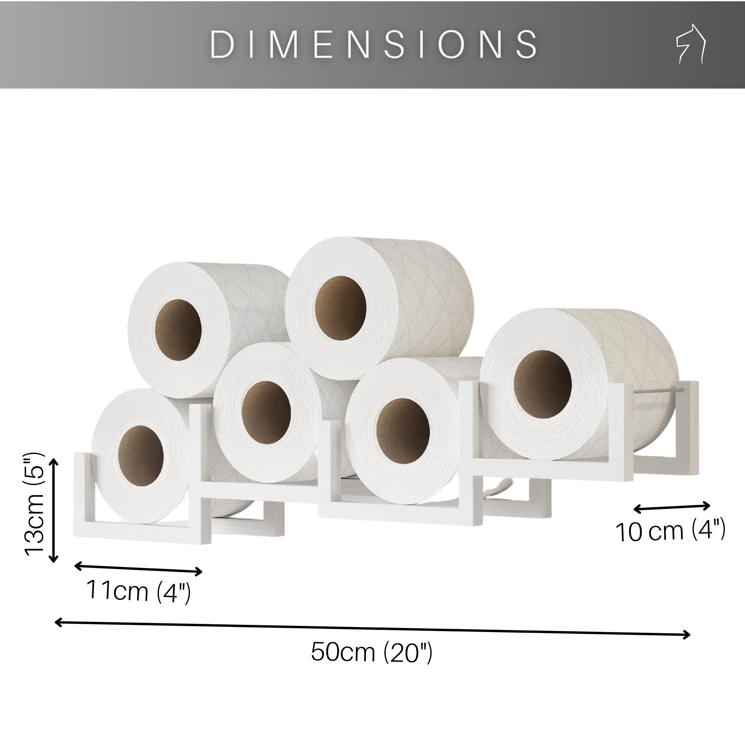 Wall Mount Toilet Paper Holder, Wood TP Floating Storage Shelf for ...