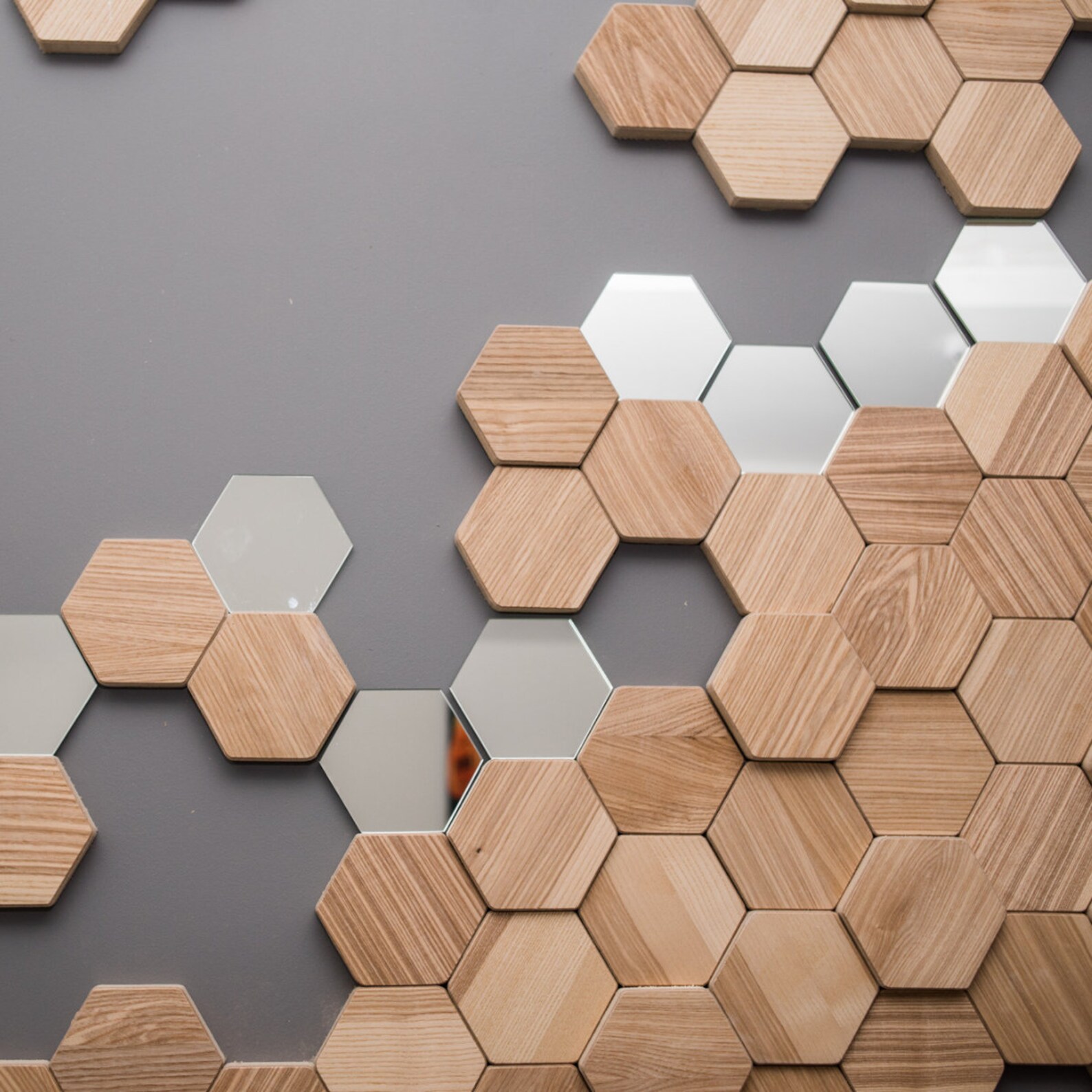 Wood Hexagon Wall Art Decor Geometric Panels Sculpture - Etsy
