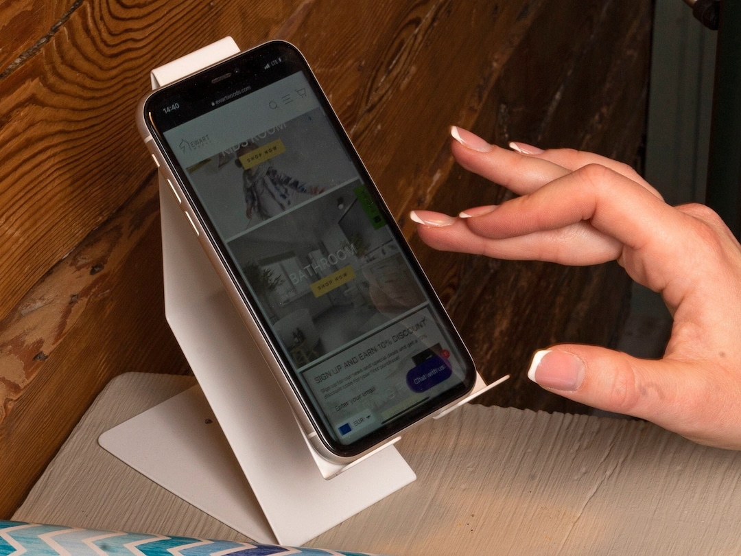 Cell Phone Stand Desk Mobile Holder Office Accessories Metal Standing ...