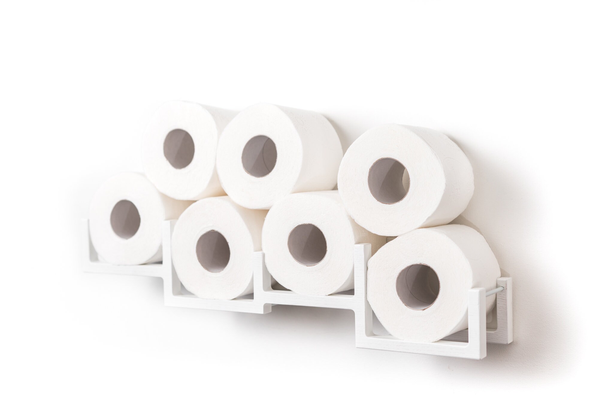 Toilet paper holder shelf wc roll wall mount wood floating | Etsy