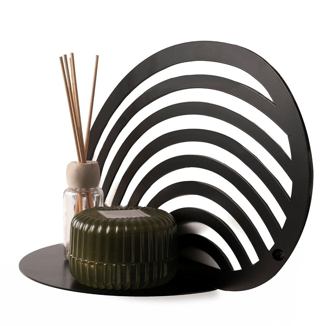 Wall Floating Plant Shelf Half Circle Shelves Moon Metal Semi Round ...