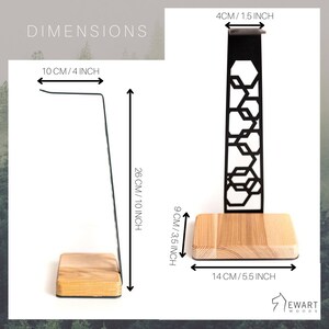 Wooden Headphone Stand Earphone Holder Unique Modern Metal Headphone ...