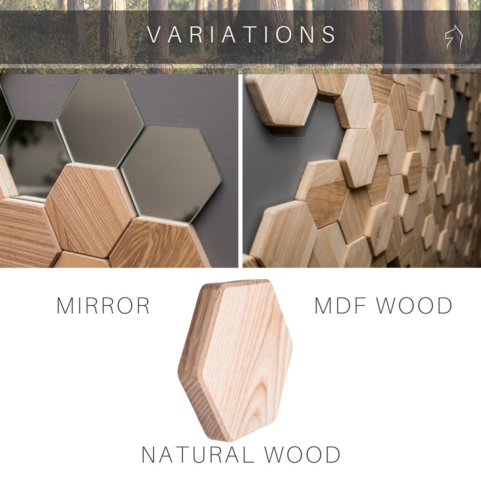 Wood Hexagon Wall Art Decor Geometric Panels Sculpture - Etsy