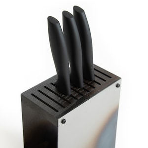 Metal Knife Block, Knives Holder Free Standing, Kitchen Organization ...