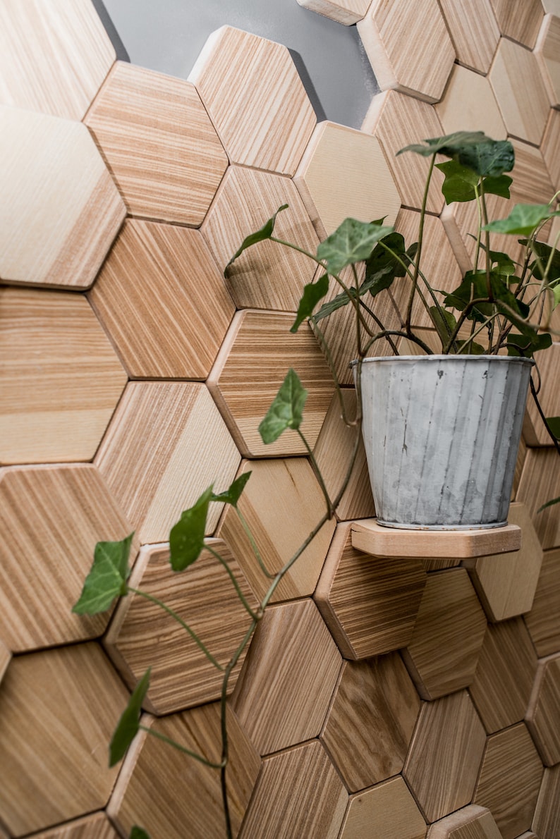 Hexagon Mirror Wall Panel Art Decor Unique Mosaic Modern | Etsy