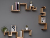 Wavy Shelf Live Edge Floating Shelves Solid Wood Wall Mount Bookshelf ...