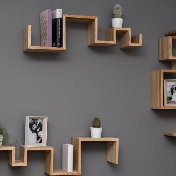 Modern Wood Wall Shelves - Etsy