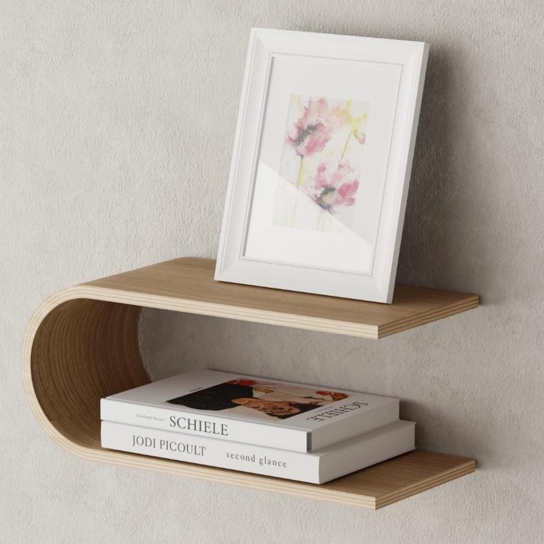 Floating Wall Display Shelf, Modern Bedroom Shelves, Small Wooden ...