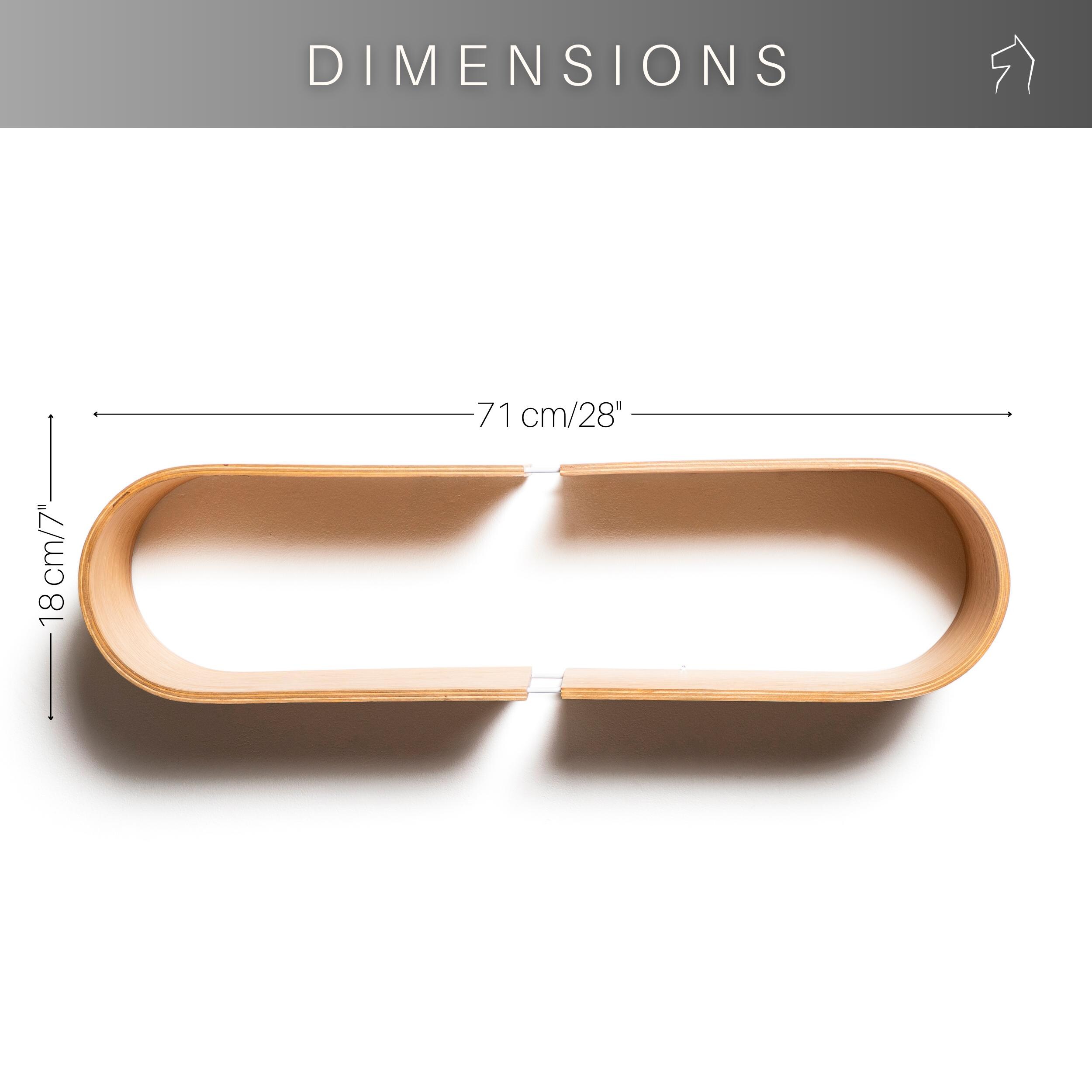 Floating Wall Mounted Oval Shelf From Wood, Decorative Geometric Wooden ...