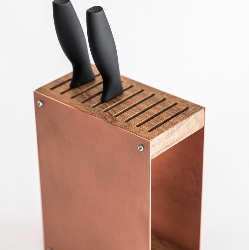 Knife Block Holder Standing Display Designer Made of Rustic - Etsy