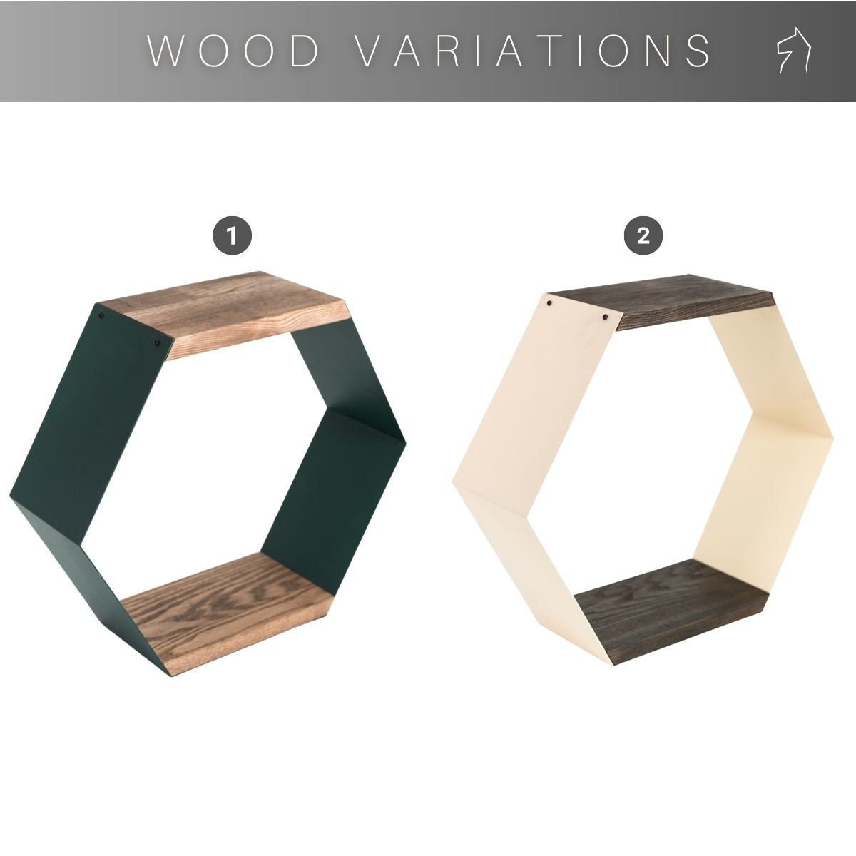 Hexagon Shelves Floating Wall Shelf Geometric Wooden Metal Honeycomb ...