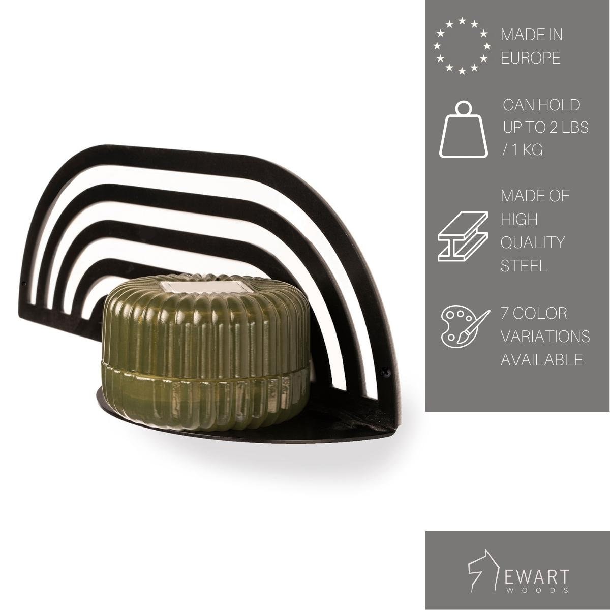 Wall Floating Plant Shelf Half Circle Shelves Moon Metal Semi Round ...