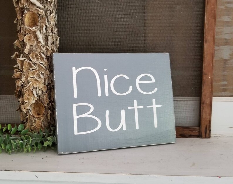 Nice Butt Bathroom Sign Funny Bathroom Decor Nice Butt Etsy