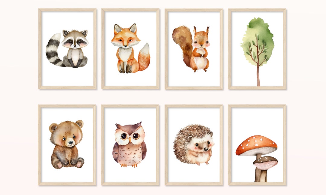 Baby Forest Animals POSTER DIN A5, A4 Art Print, Print, Mural, Children ...