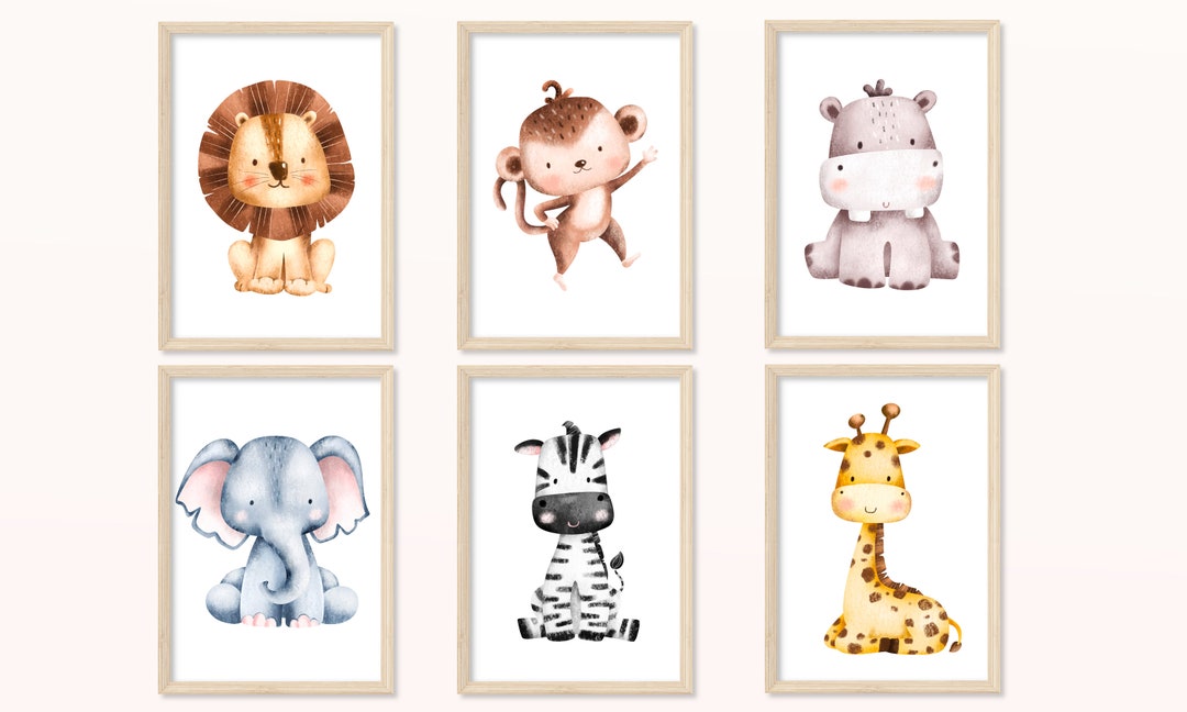 Baby Animals POSTER - DIN A5, A4 - Art Print, Picture, for Children ...