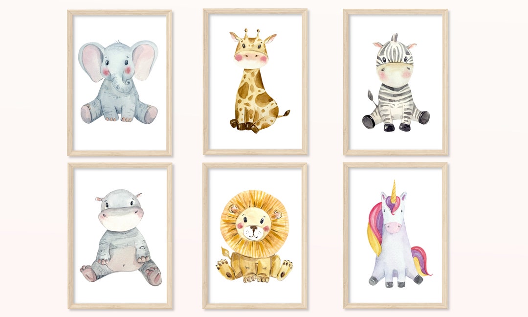 Baby Animals POSTER - DIN A5, A4 - Print, Wall Picture, for Children ...