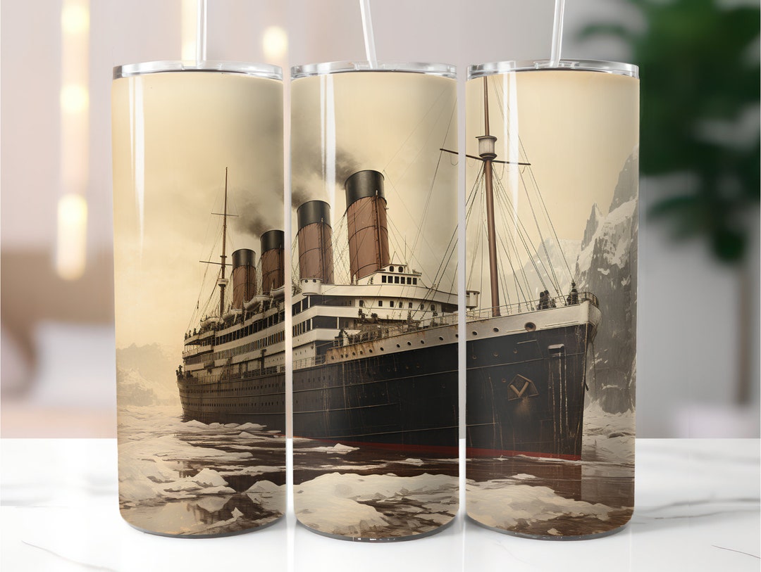 Rustic Titanic 20 Oz Skinny Tumbler Wrap, Sublimation Straight Design ...
